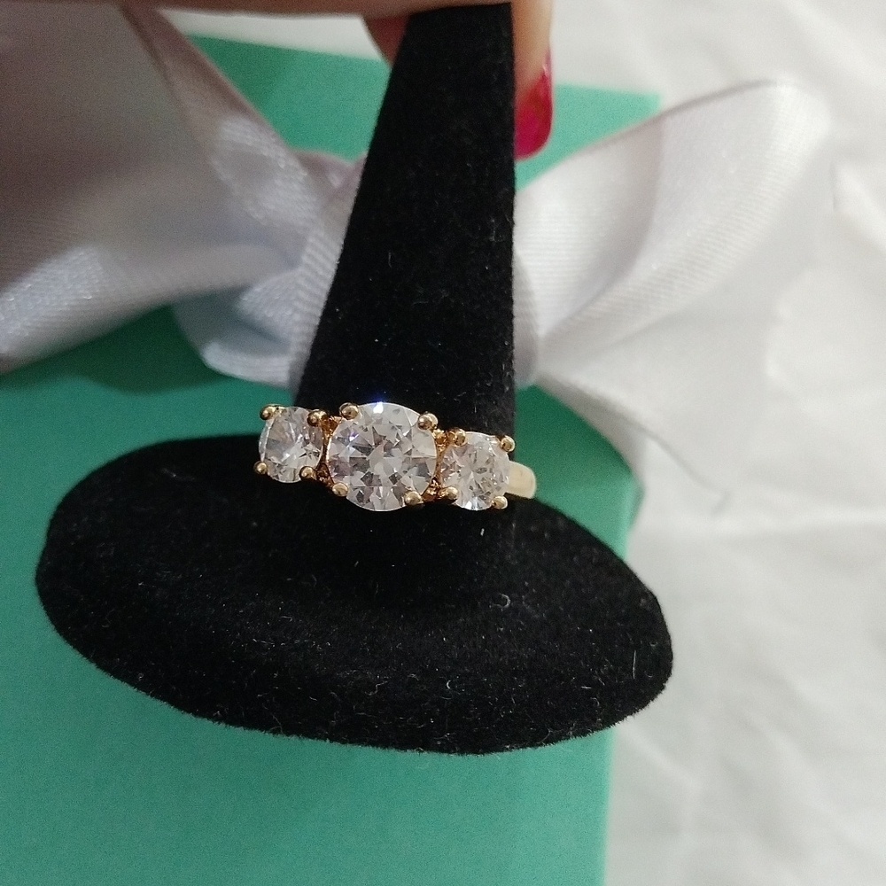 Today, Tomorrow, Forever Ring, 925 W/Gold Vermeil Ove… - Gem